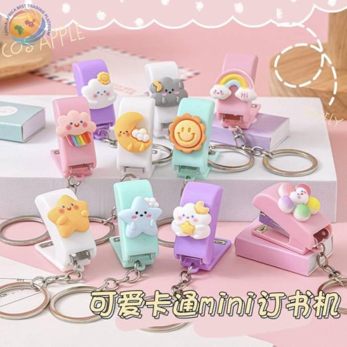 Cartoon student Mini stapler Small portable binding cute stapler ...